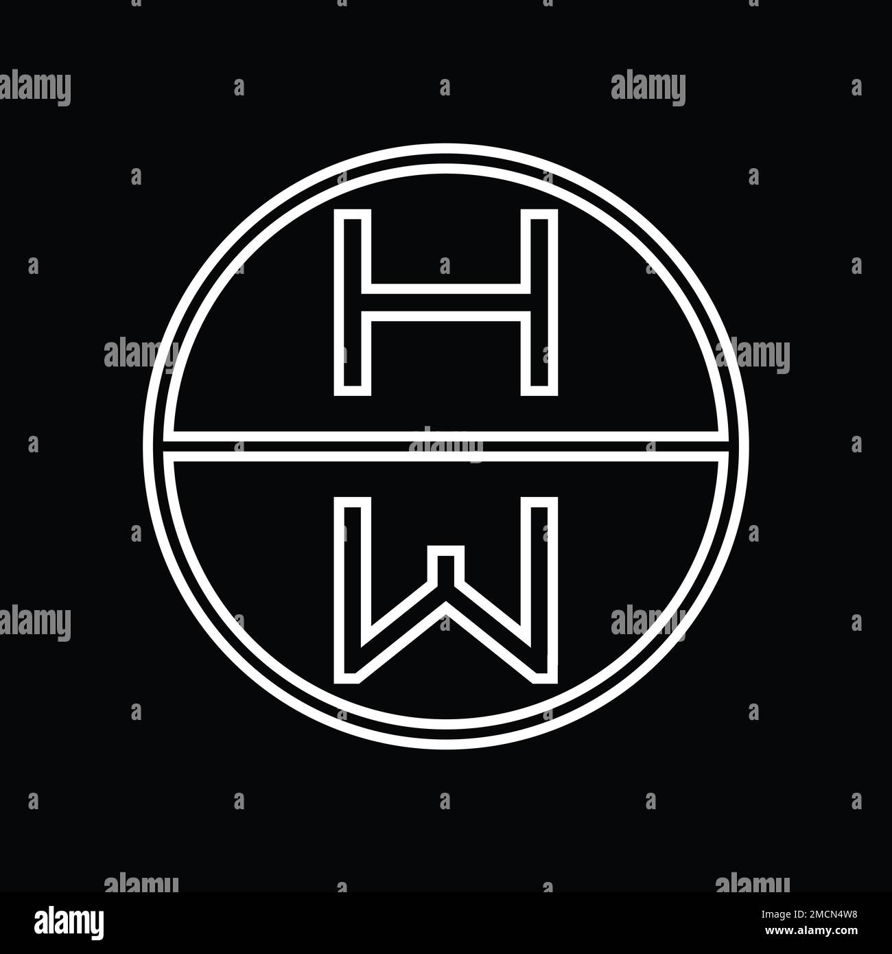 WH Logo monogram abstract inside circle stripe vector images design ...