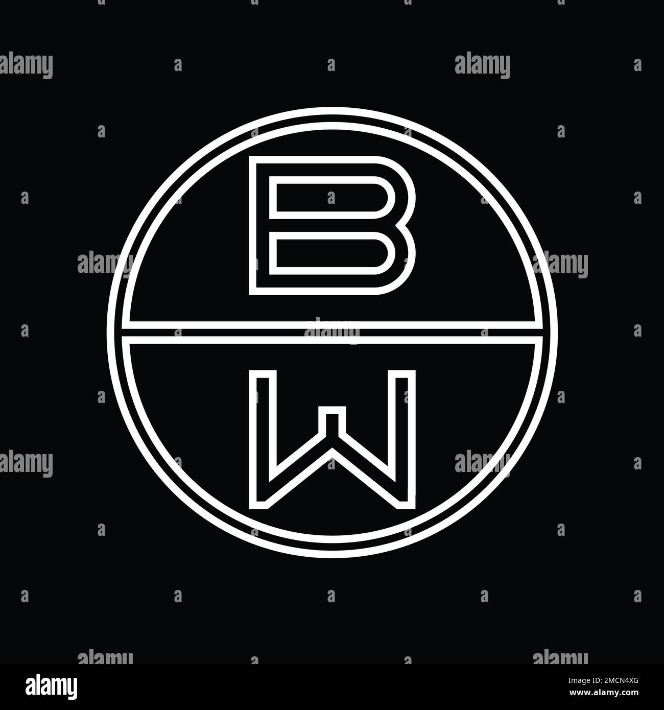 WB Logo monogram abstract inside circle stripe vector images design ...
