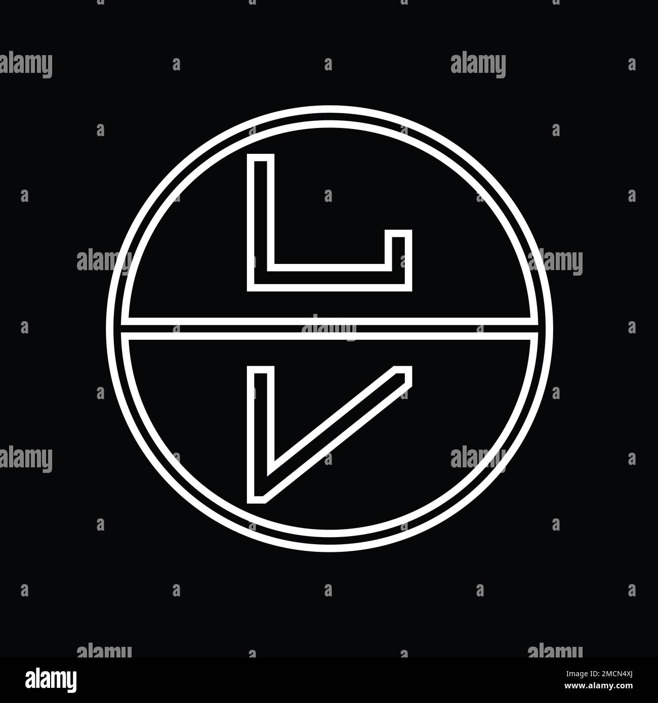 VL Logo monogram abstract inside circle stripe vector images design ...