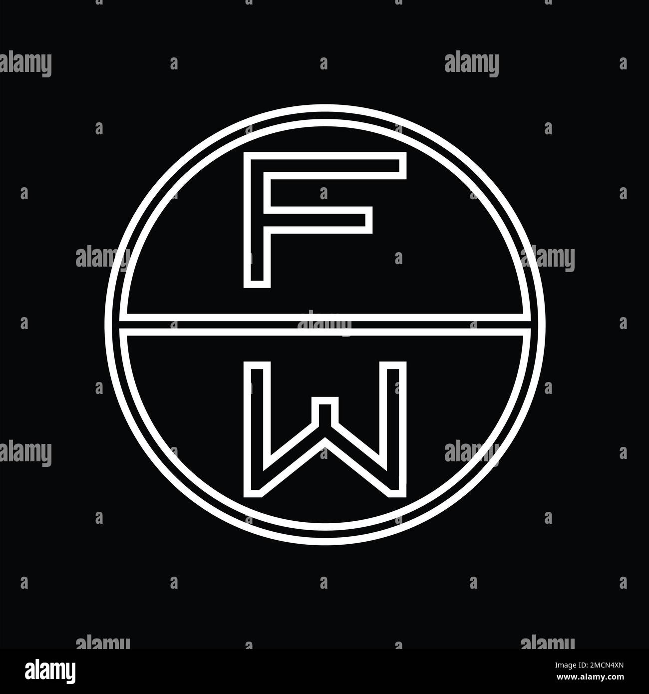 WF Logo monogram abstract inside circle stripe vector images design ...