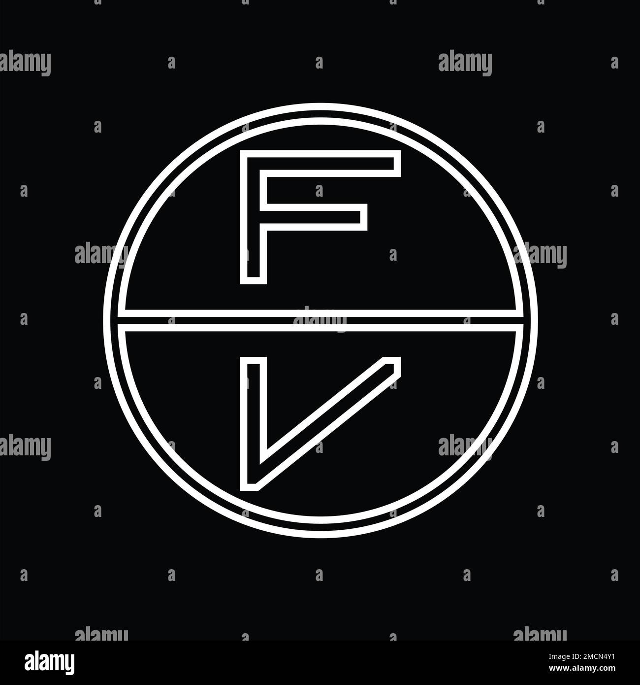 VF Logo monogram abstract inside circle stripe vector images design ...