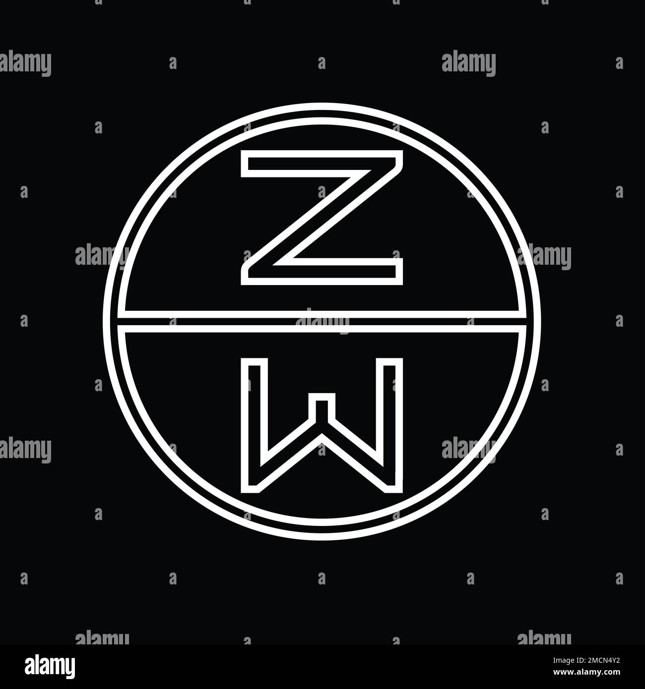 WZ Logo monogram abstract inside circle stripe vector images design ...