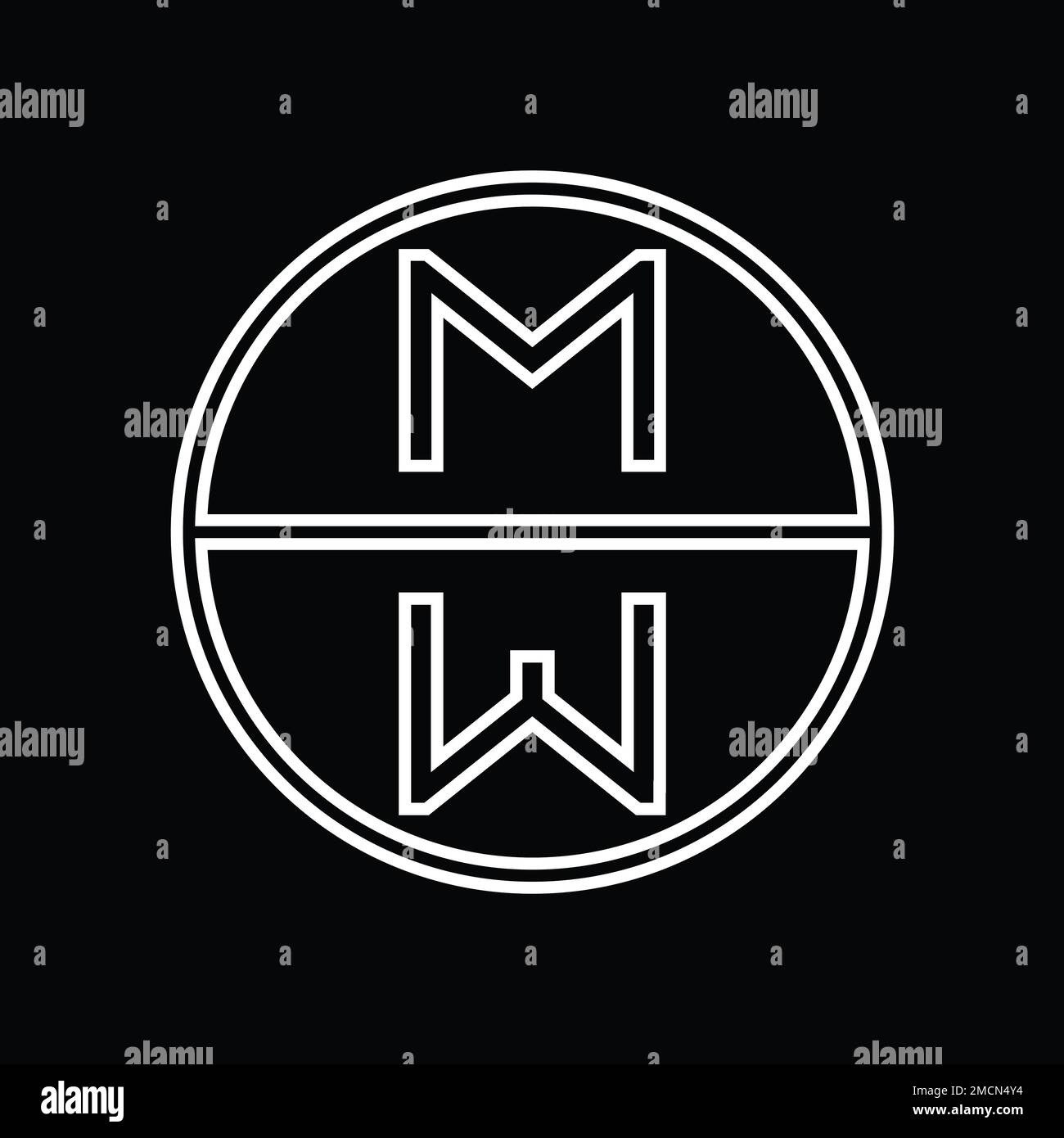 WM Logo monogram abstract inside circle stripe vector images design ...