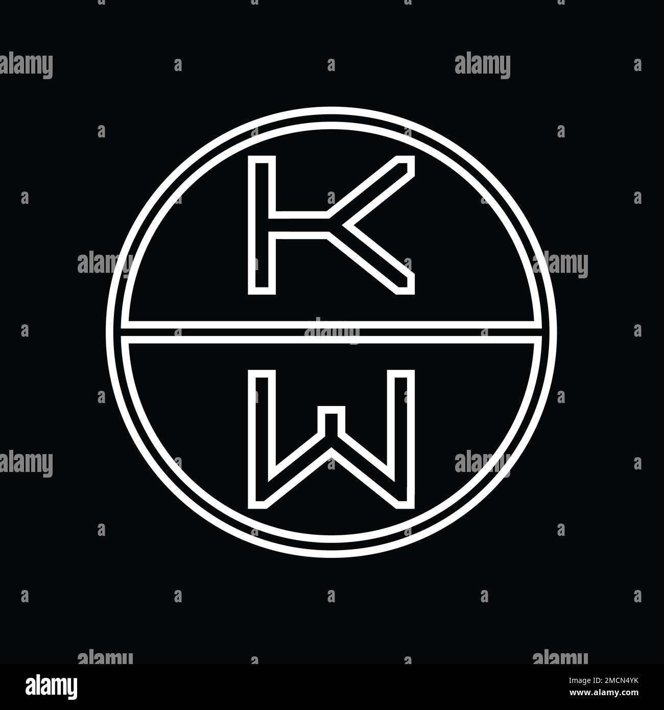 WK Logo monogram abstract inside circle stripe vector images design ...