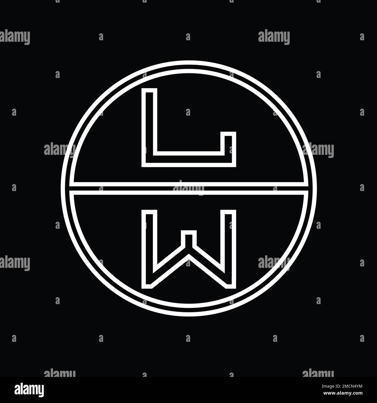 WL Logo monogram abstract inside circle stripe vector images design ...