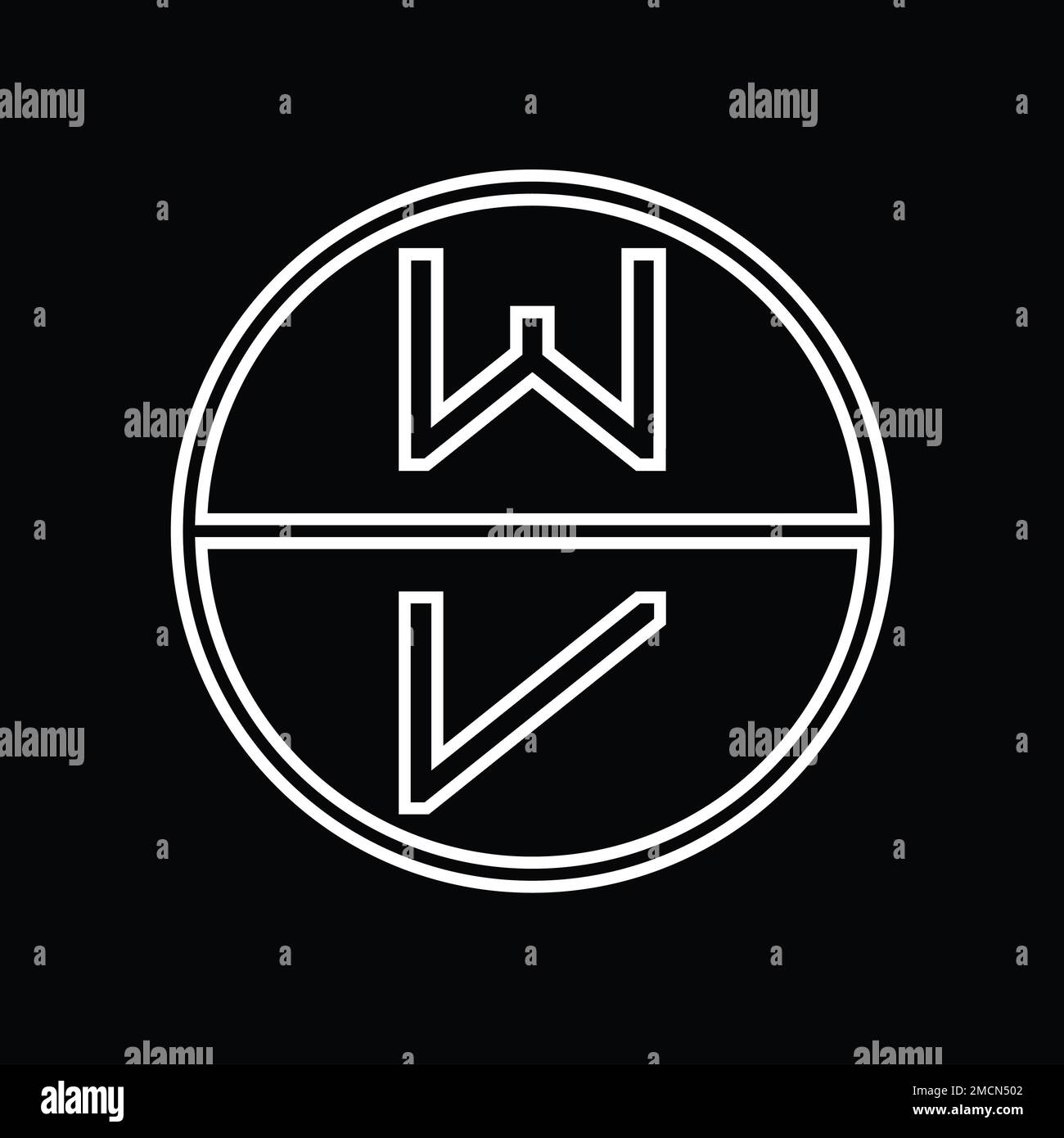 VW Logo monogram abstract inside circle stripe vector images design ...