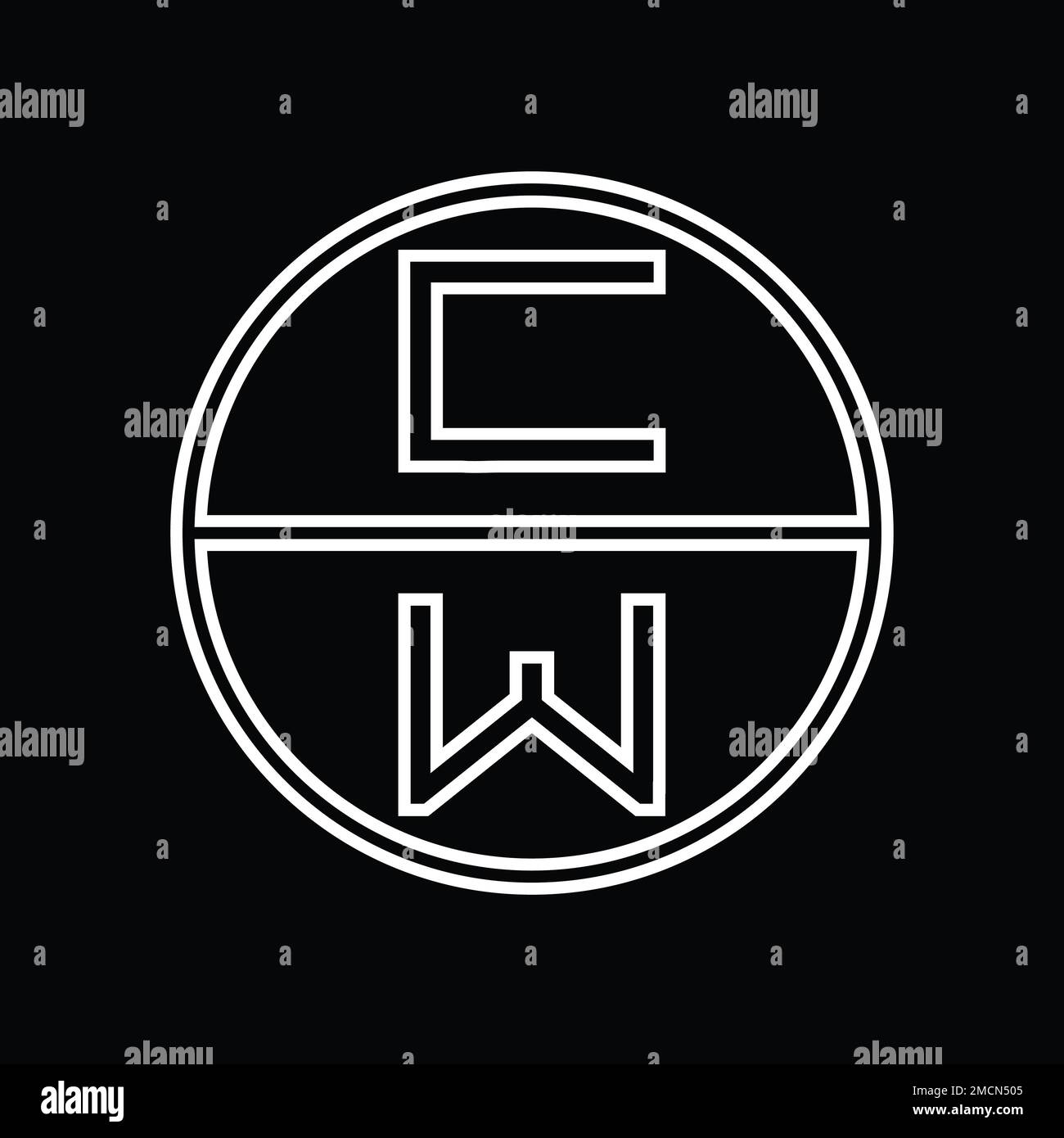 WC Logo monogram abstract inside circle stripe vector images design ...