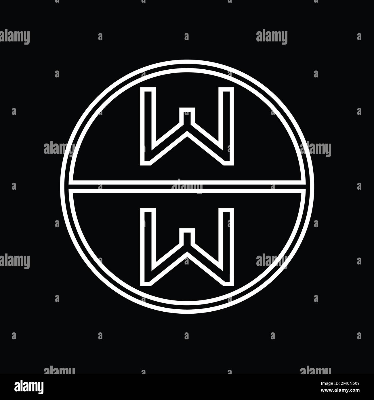 WW Logo monogram abstract inside circle stripe vector images design ...