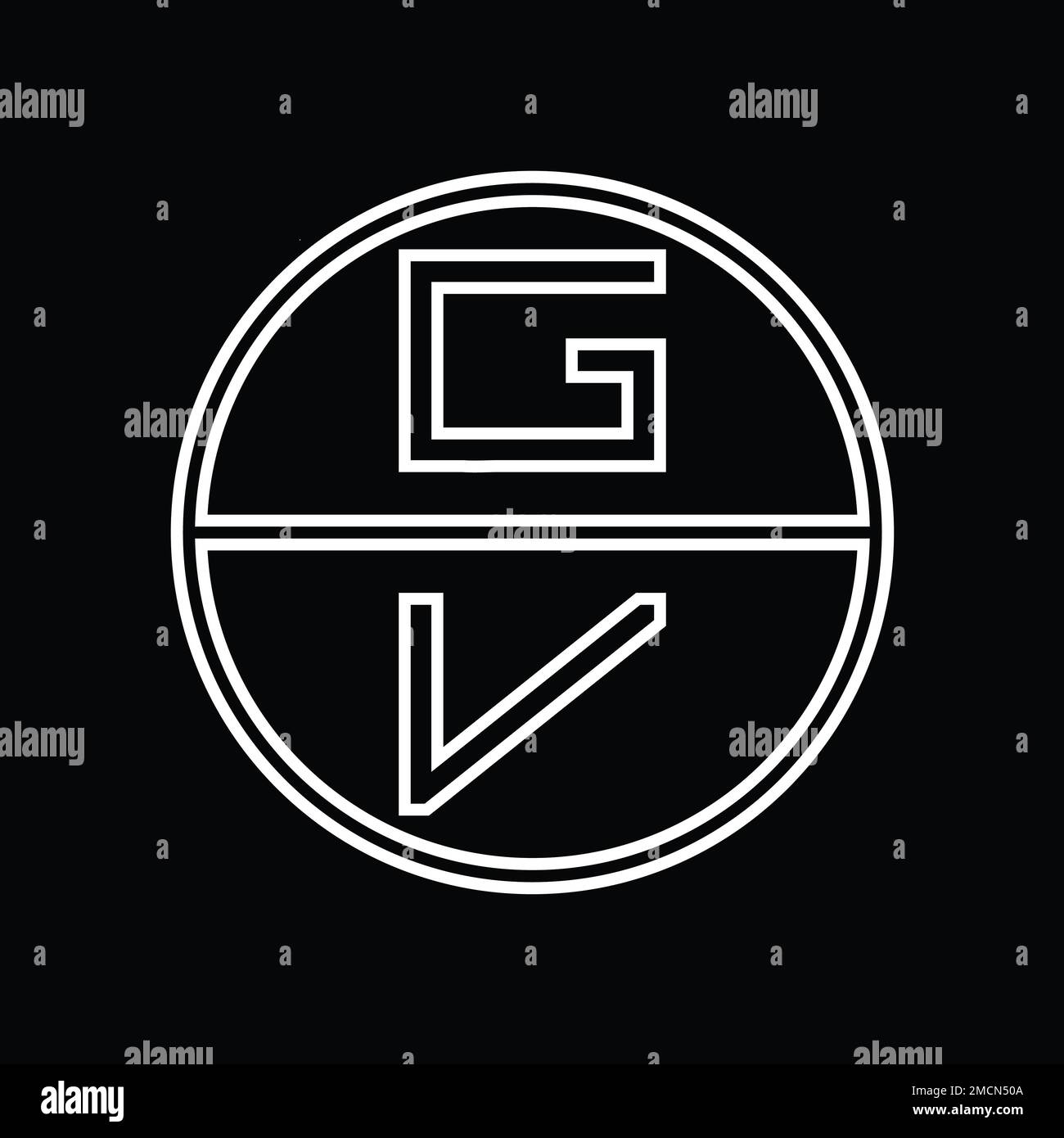 VG Logo monogram abstract inside circle stripe vector images design ...