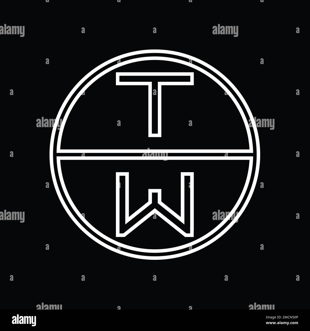 WT Logo monogram abstract inside circle stripe vector images design ...