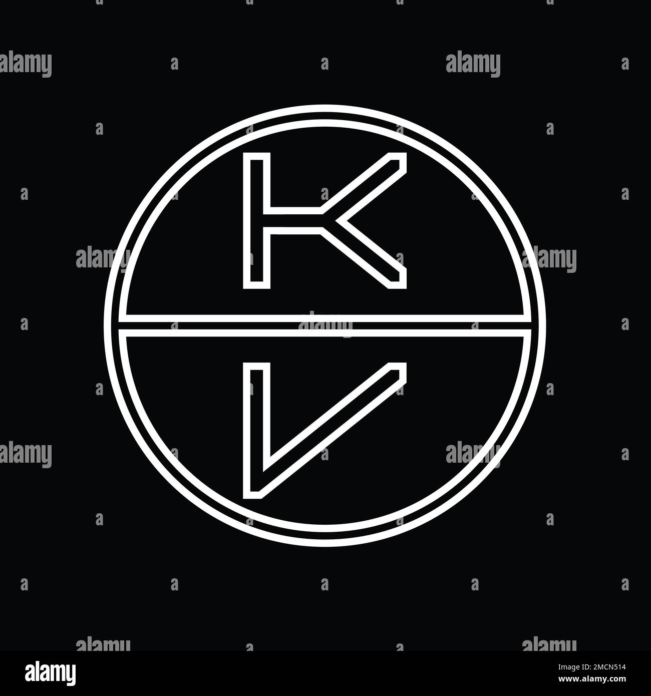 VK Logo monogram abstract inside circle stripe vector images design ...