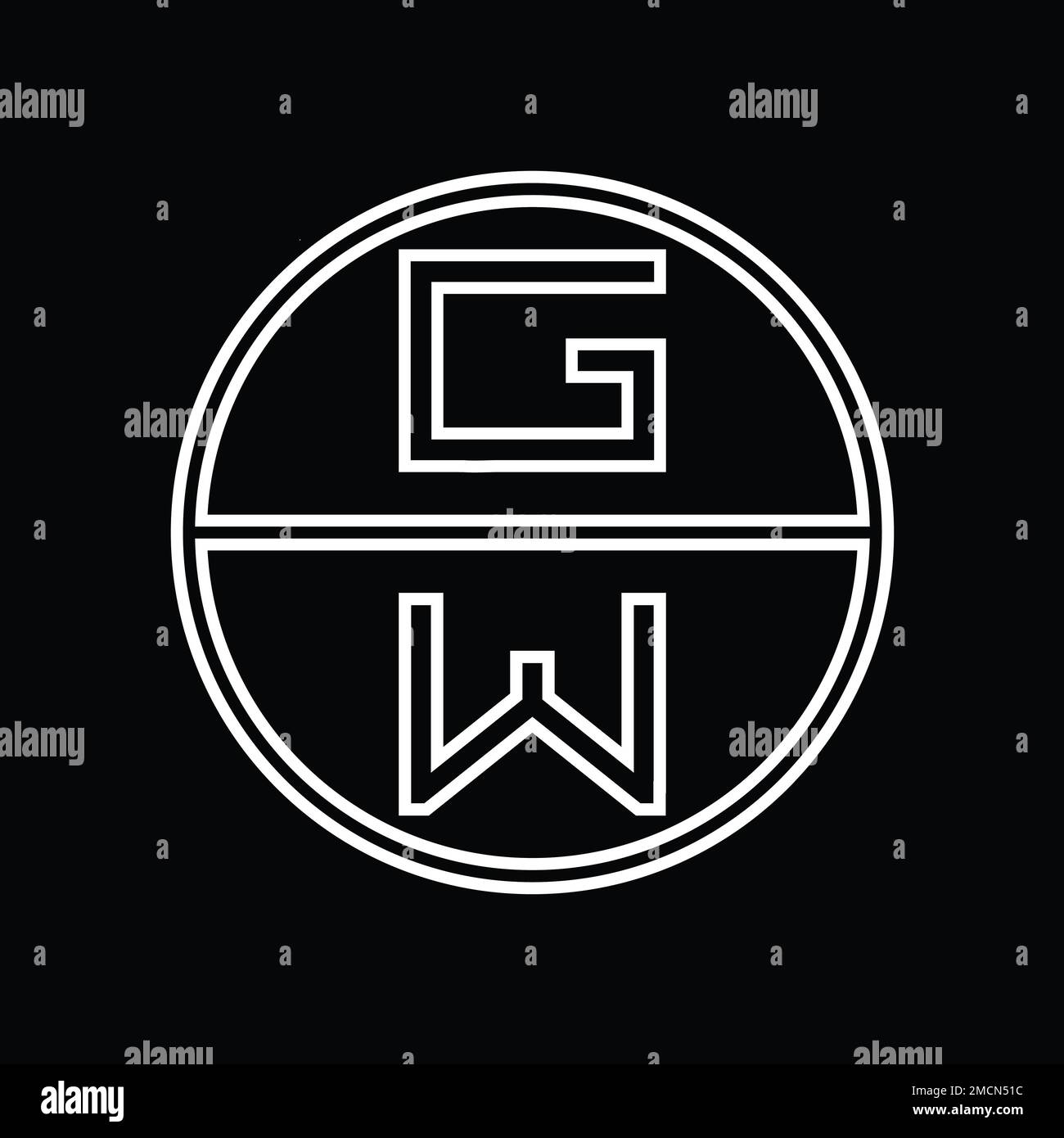 WG Logo monogram abstract inside circle stripe vector images design ...