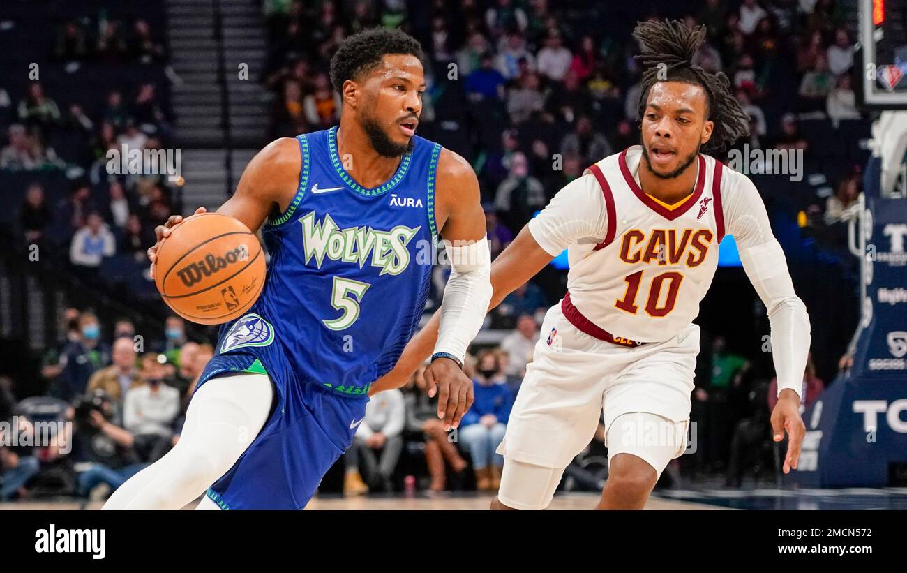 Minnesota Timberwolves guard Malik Beasley (5) drives Cleveland ...