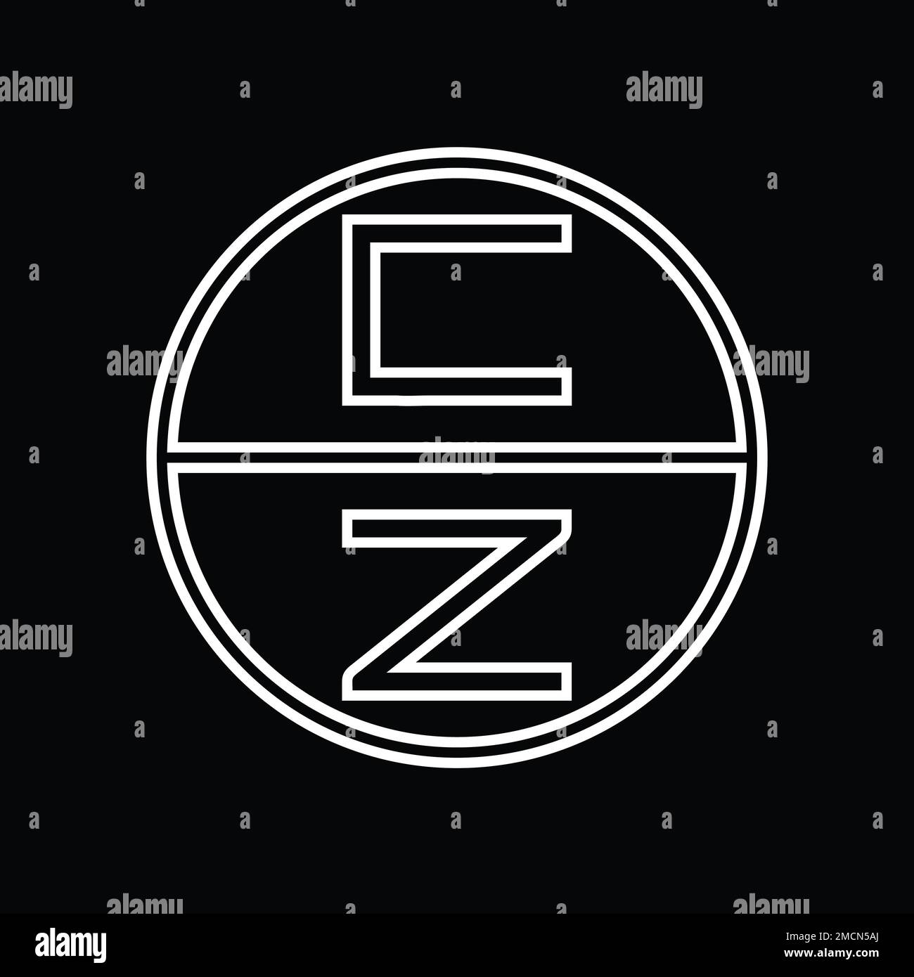 ZC Logo monogram abstract inside circle stripe vector images design template Stock Photo - Alamy