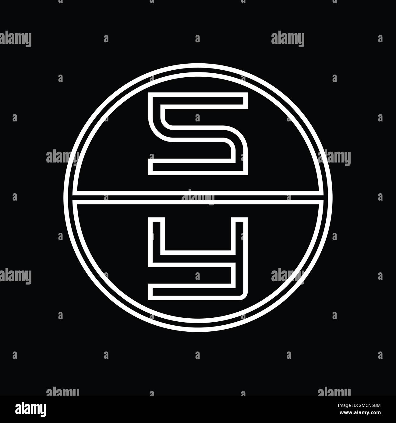 YS Logo monogram abstract inside circle stripe vector images design ...