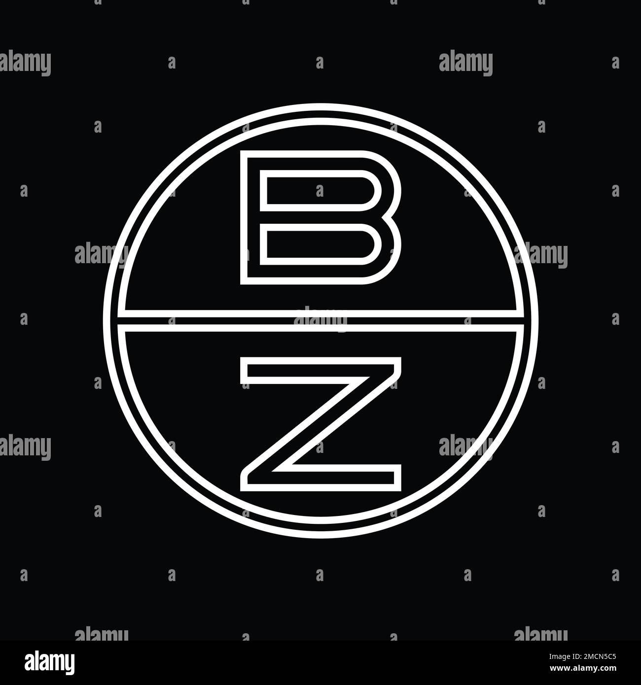 ZB Logo monogram abstract inside circle stripe vector images design ...