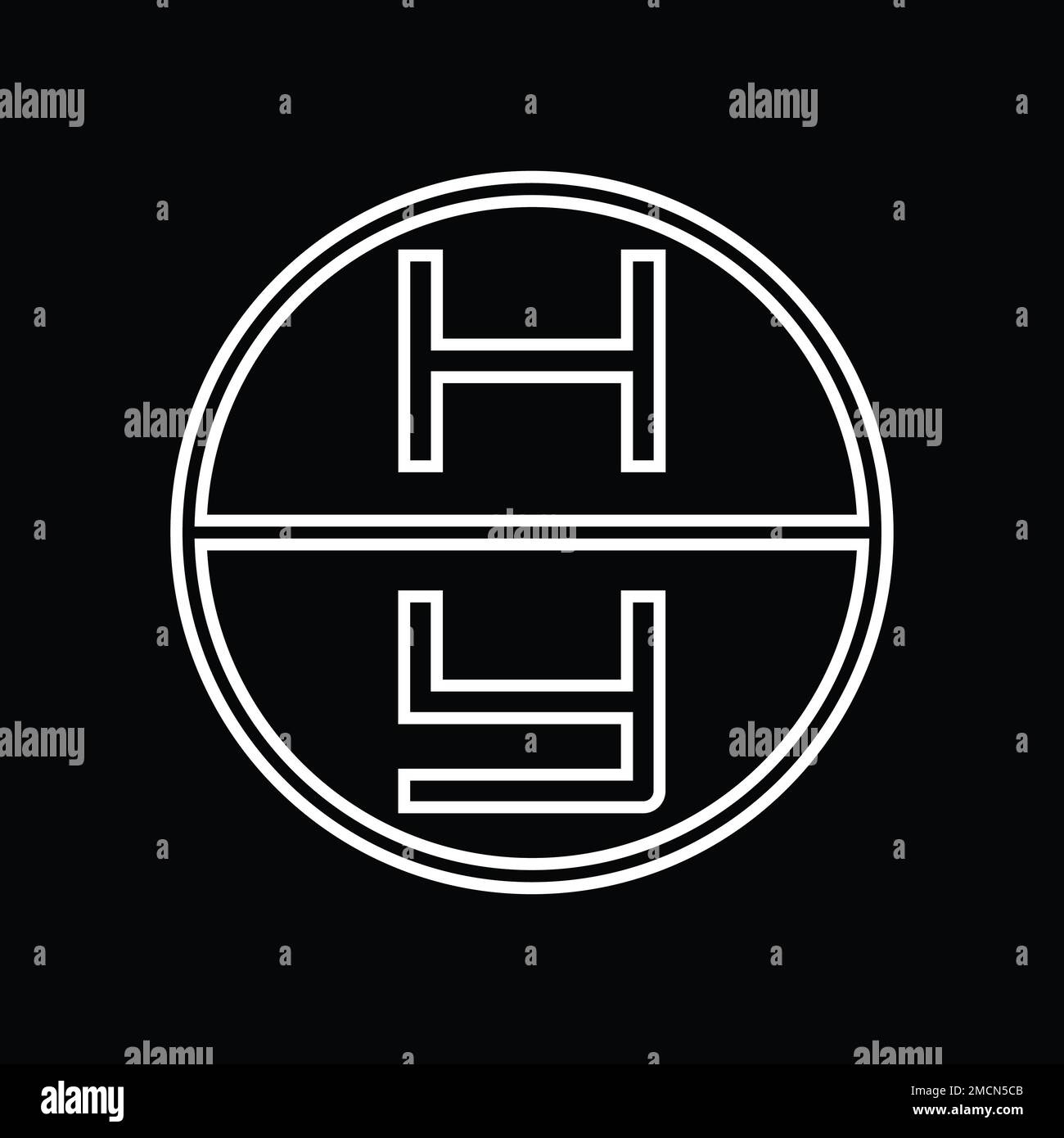 YH Logo monogram abstract inside circle stripe vector images design ...