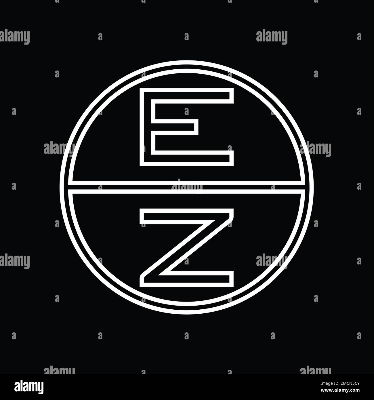 ZE Logo monogram abstract inside circle stripe vector images design ...