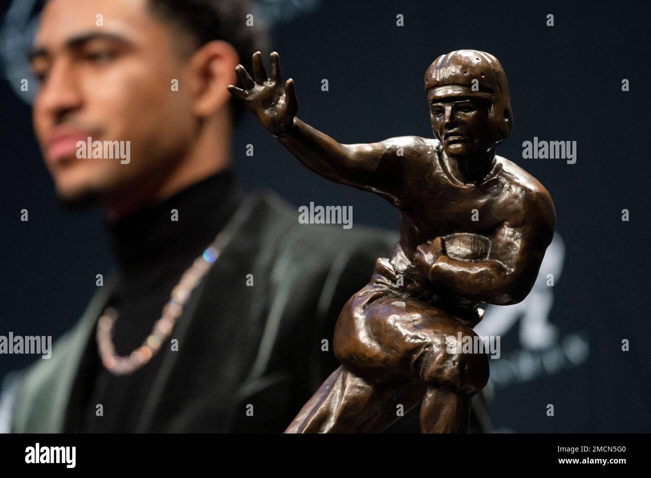 Alabama quarterback Bryce Young speaks during a news conference after ...