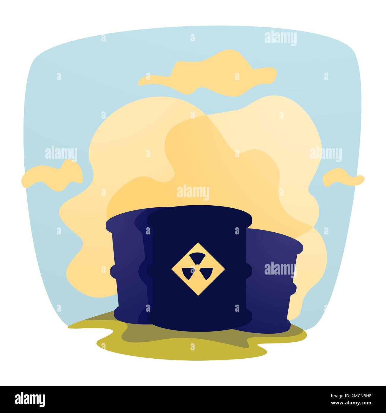 Toxic waste barrels with toxins emissions and contamination ecology ...