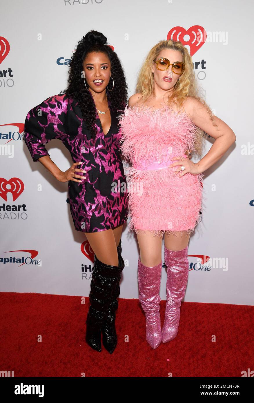 Renée Elise Goldsberry, left, and Busy Philipps attend Z100's ...