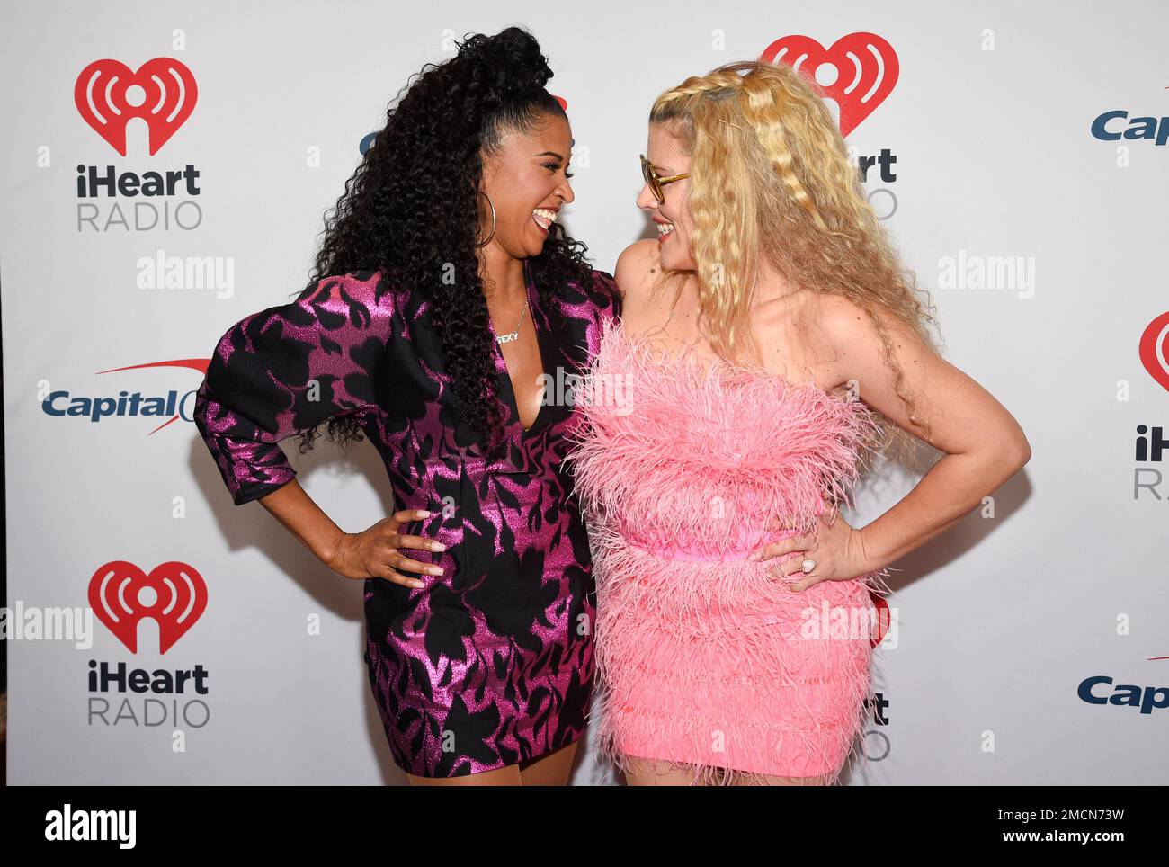 Renée Elise Goldsberry, left, and Busy Philipps attend Z100's ...
