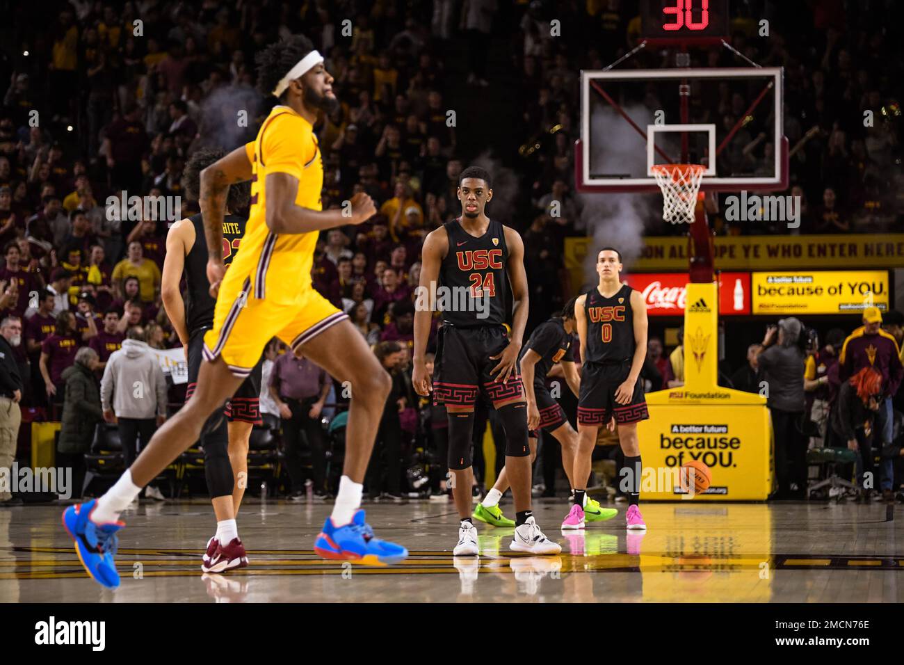 Tempe, United States. 21st Jan, 2023. USC forward Joshua Morgan (24 ...