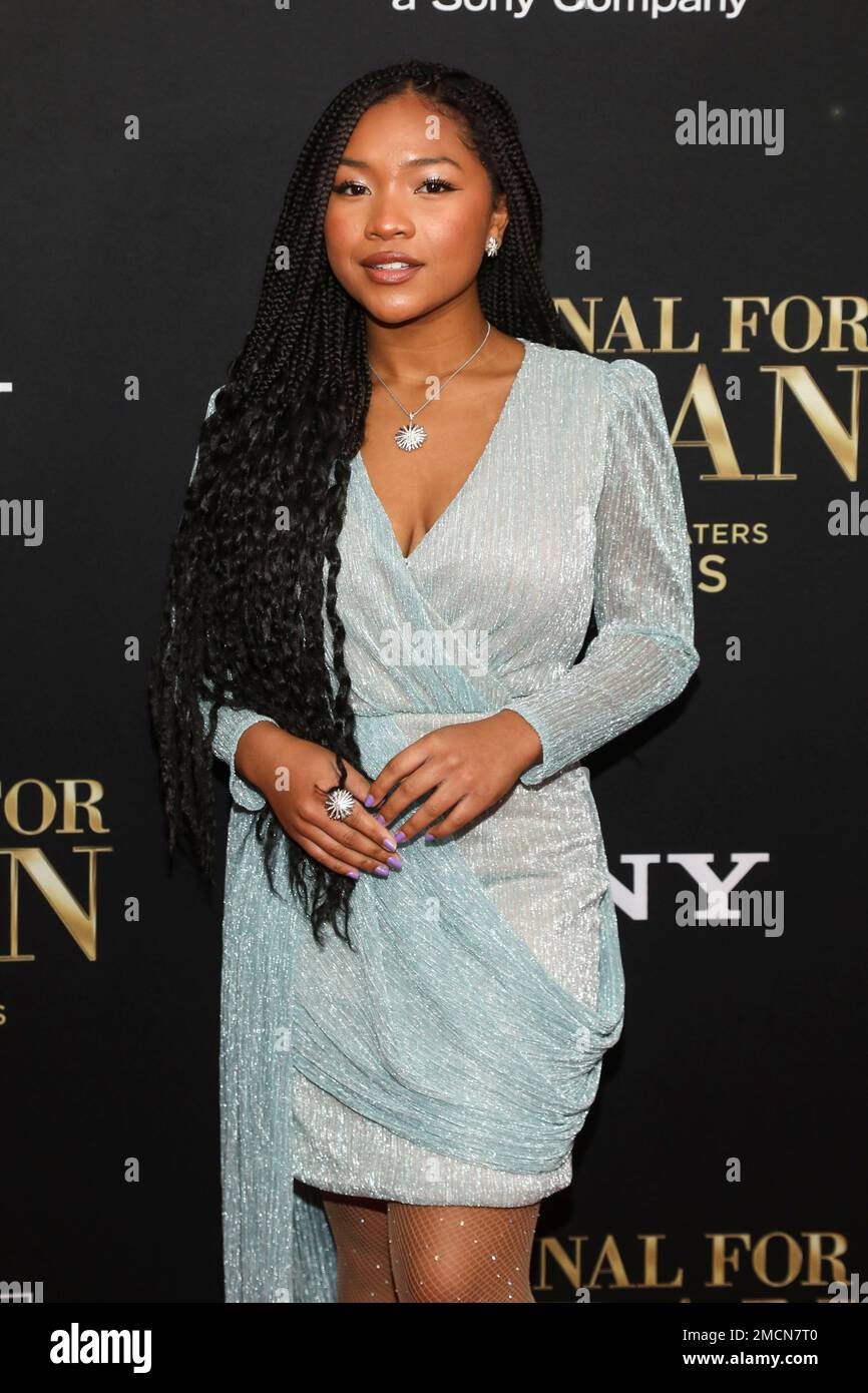 Actor Laya DeLeon Hayes attends the world premiere of "A Journal for ...