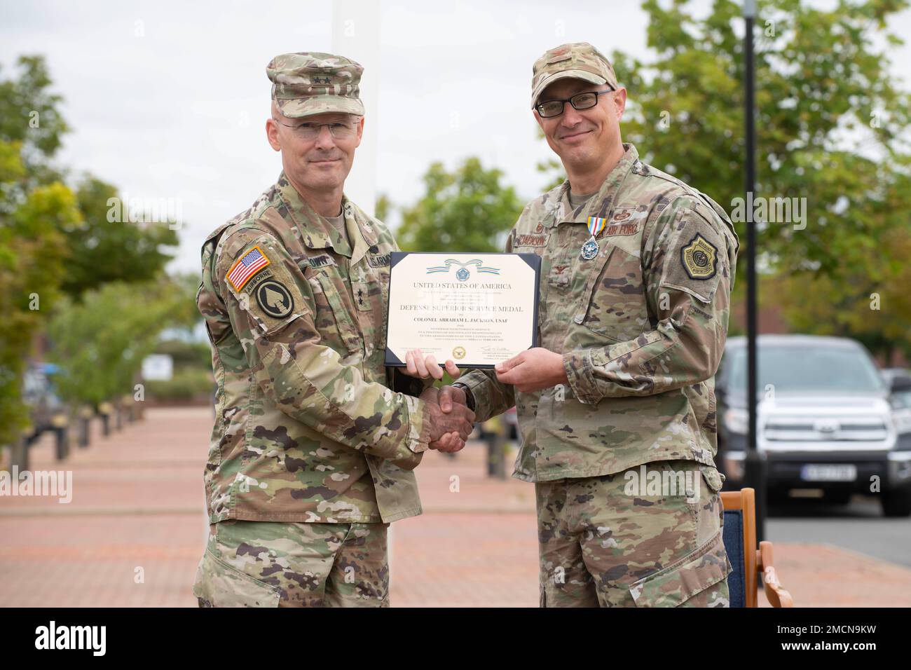 U.S. Air Force Col. Abraham Jackson, right, U.S. European Command Joint ...