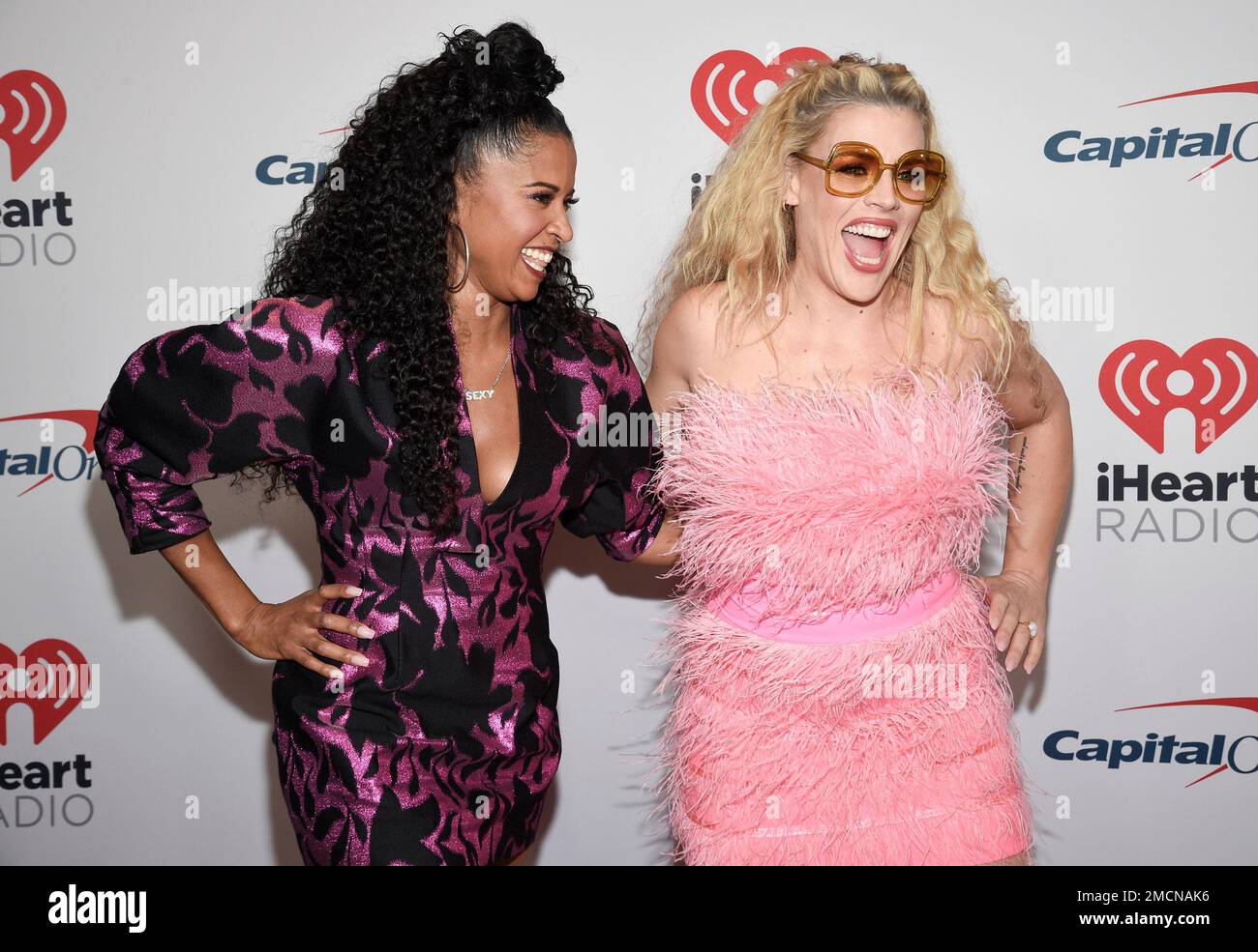 Renée Elise Goldsberry, left, and Busy Philipps attend Z100's ...