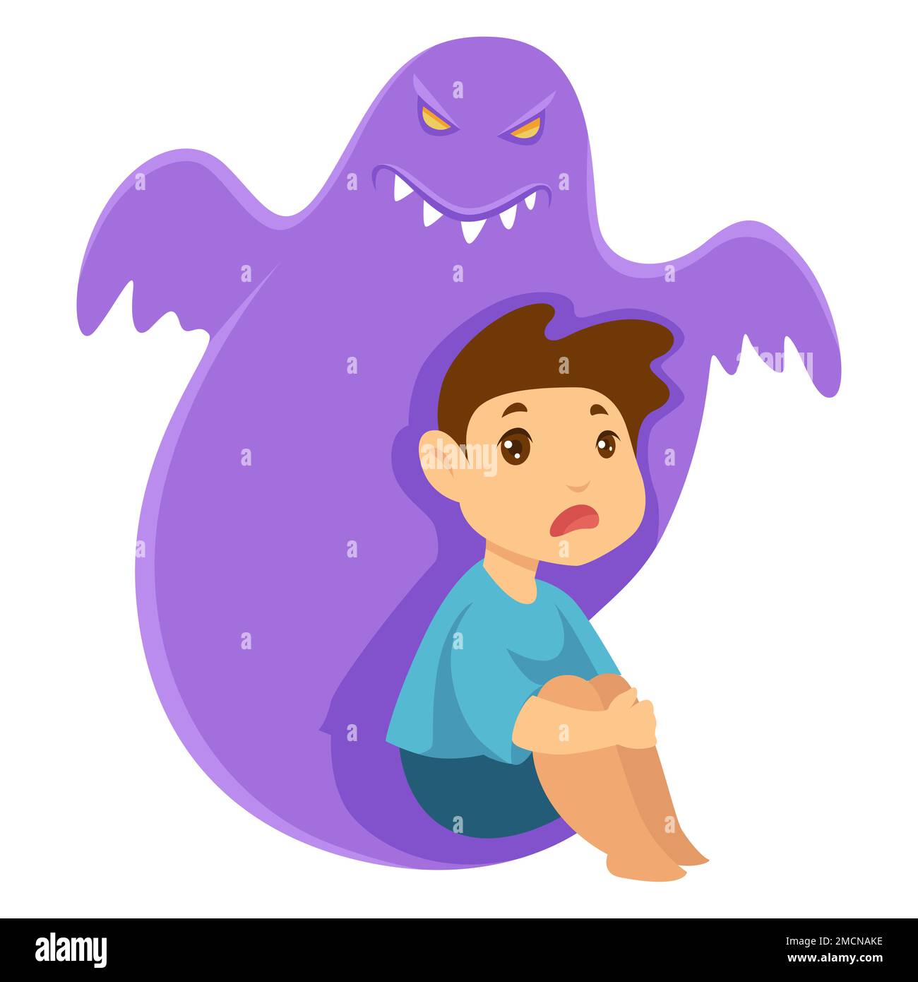 Child and monster nightmare phobia and imaginary creature Stock Vector ...