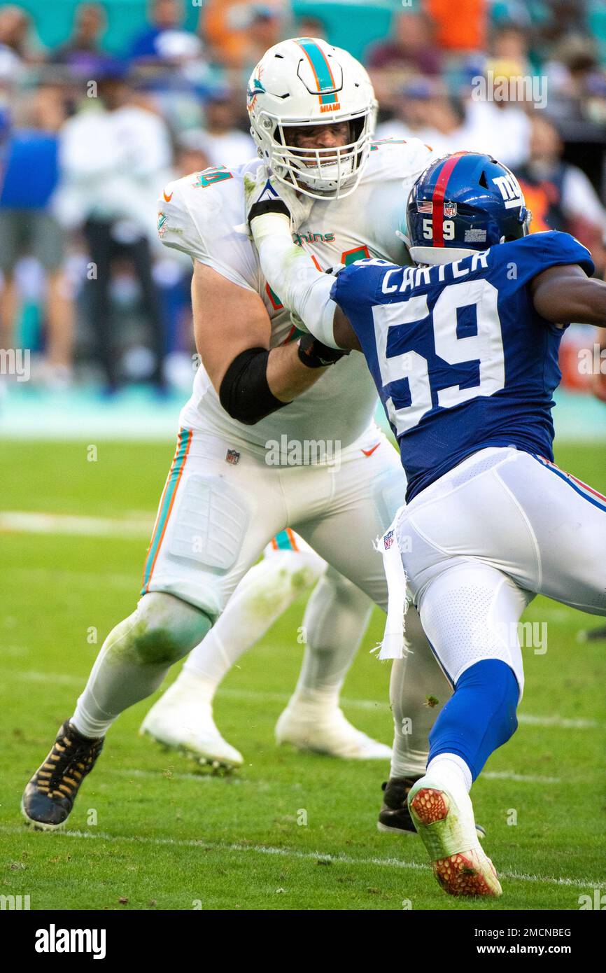 Miami Dolphins tackle Liam Eichenberg (74) blocks New York Giants ...