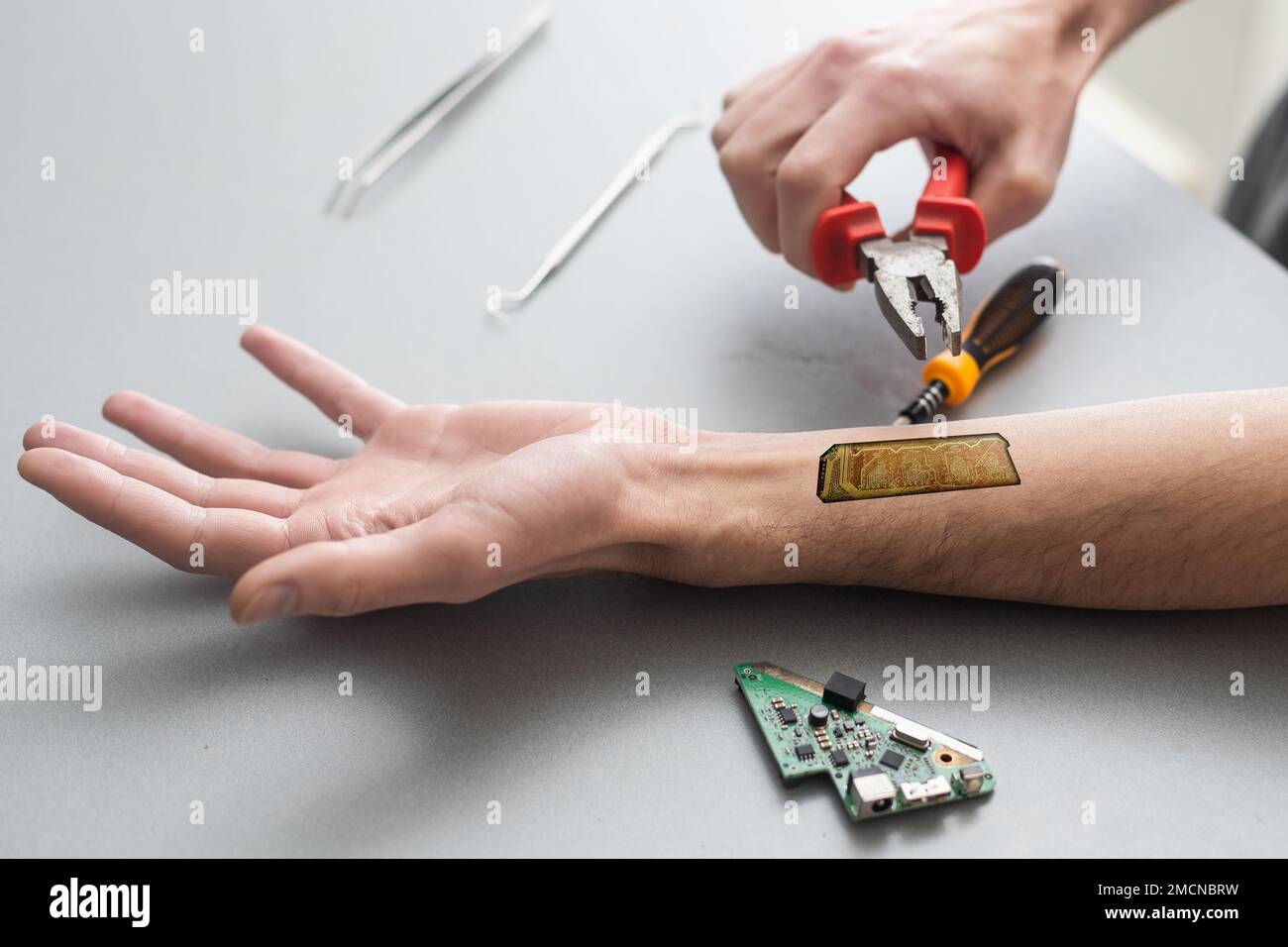 Human robotic hand in futuristic concept Stock Photo - Alamy