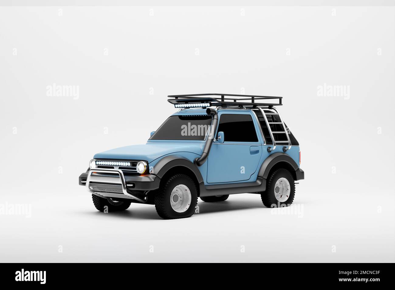 A powerful blue Off-road car 4x4, safari, expedition off-roader, side ...