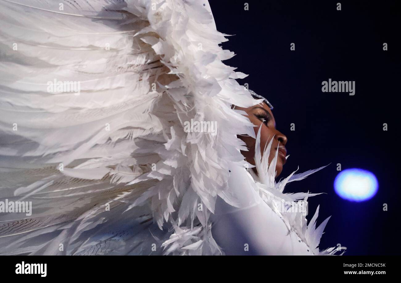 South Africa's Lalela Mswane performs as she takes part in the National ...