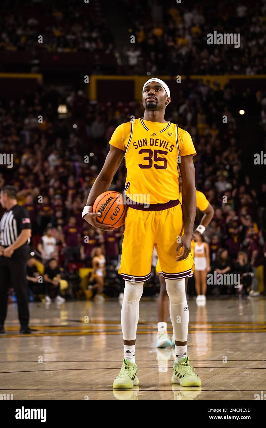 Arizona State guard Devan Cambridge (35) attempts a shot in the second ...
