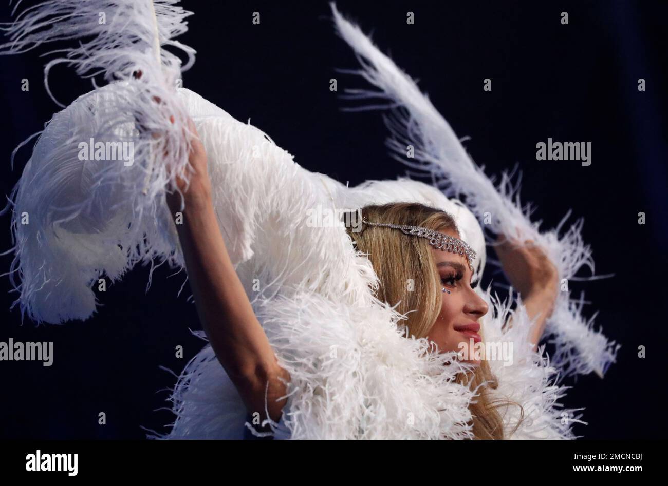 Norway's Nora Nakken performs as she takes part in the National Costume ...