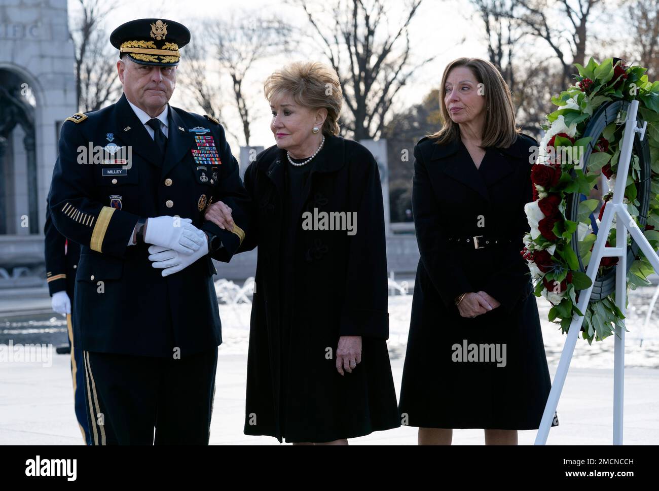 Chairman of the Joint Chiefs of Staff Gen. Mark Milley left, former Sen ...