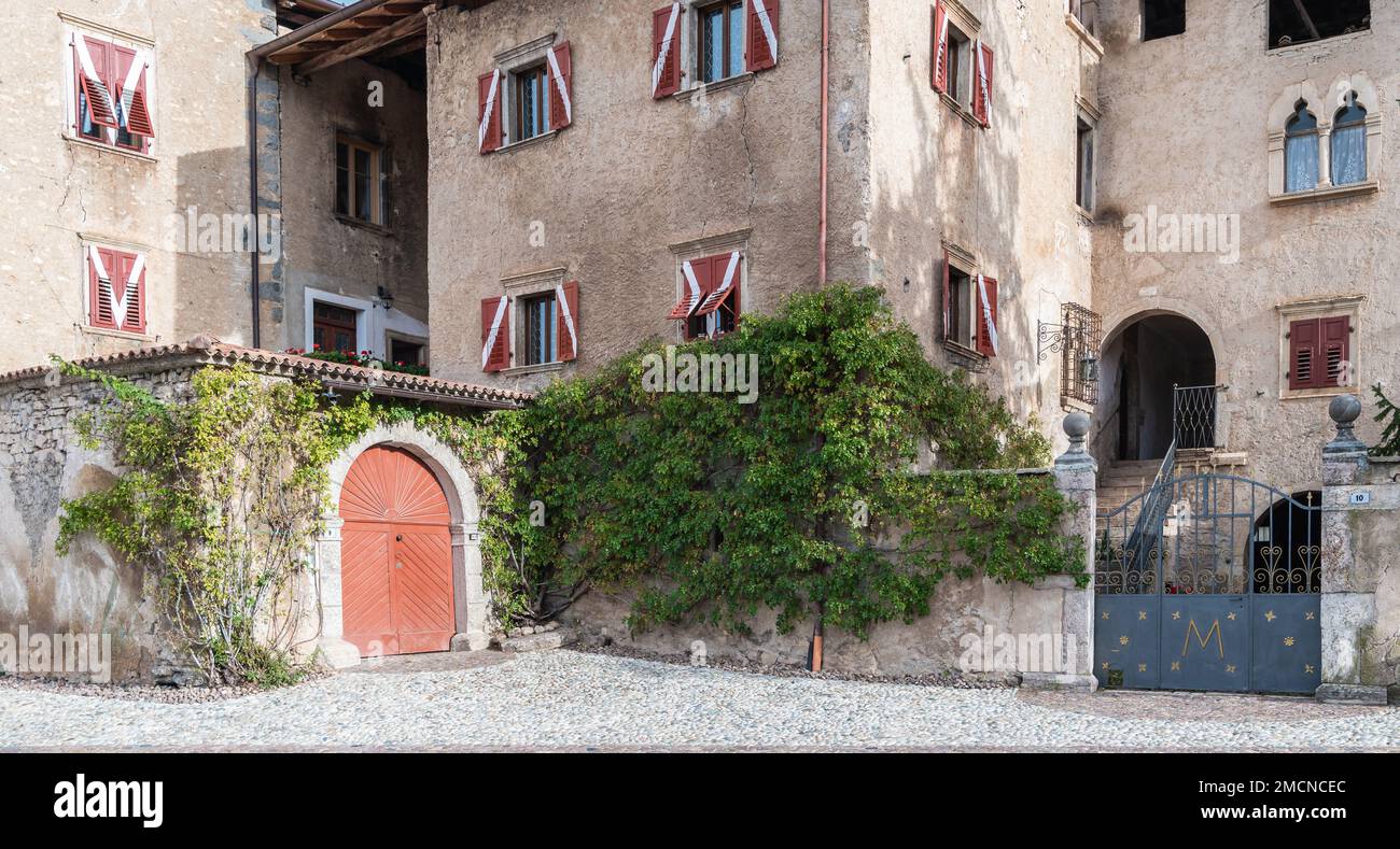 The medieval Casez Castle (or Palazzo Concini) XV century - details of ...