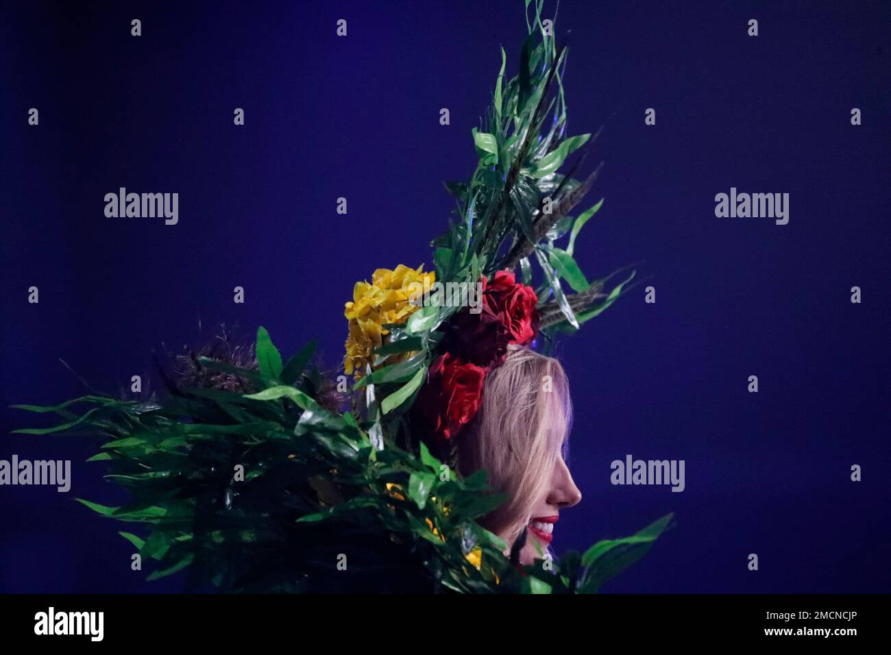 Britain's Emma Collingridge performs as she takes part in the National ...