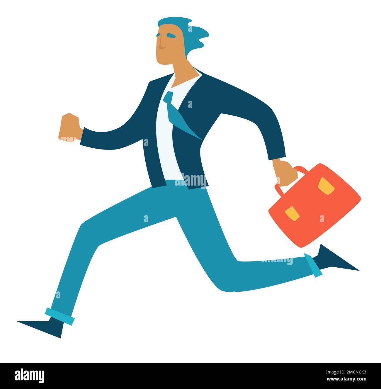 Man in suit tie running Stock Vector Images - Alamy