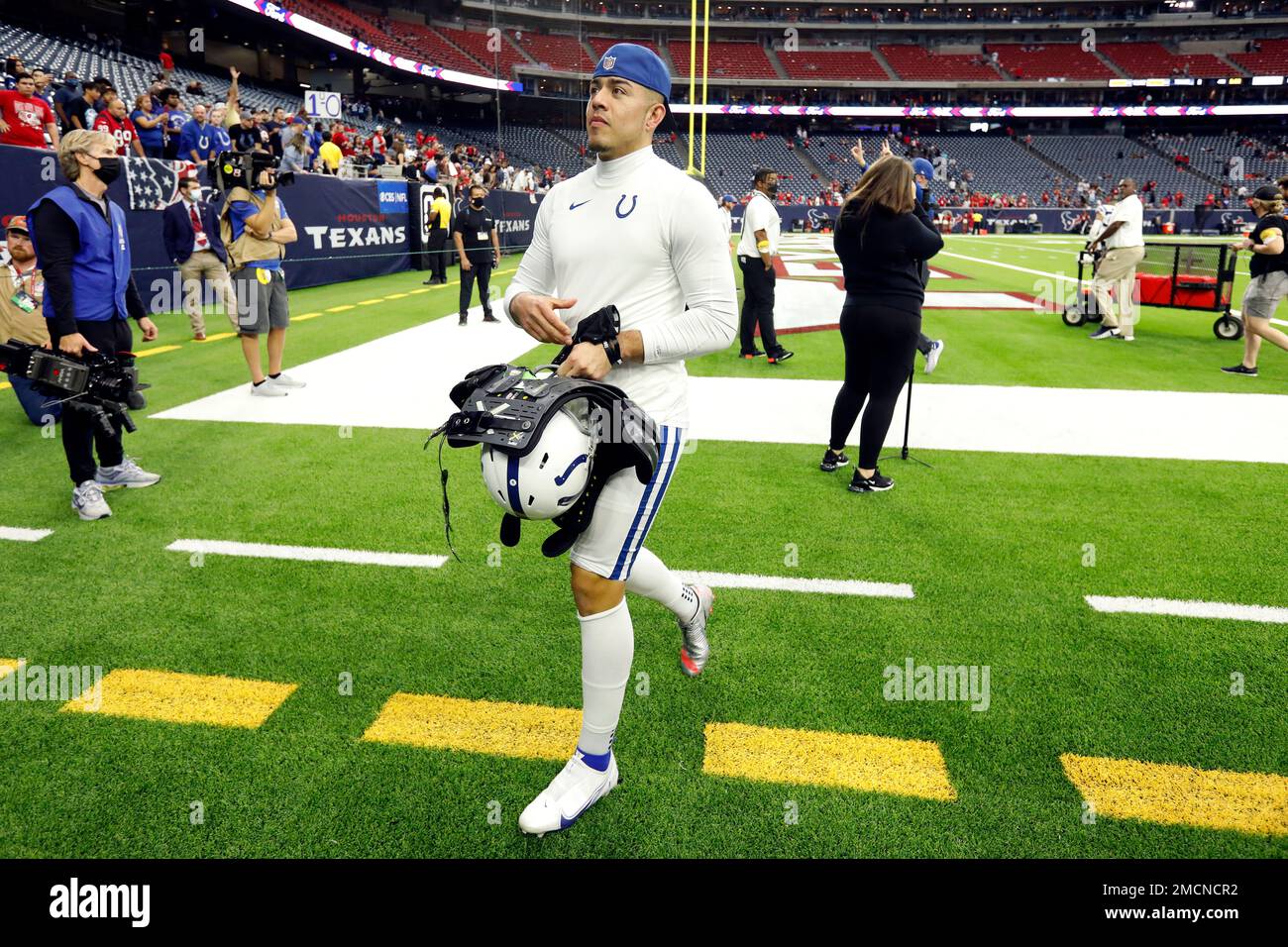 Indianapolis Colts punter Rigoberto Sanchez (8) is seen after an NFL ...