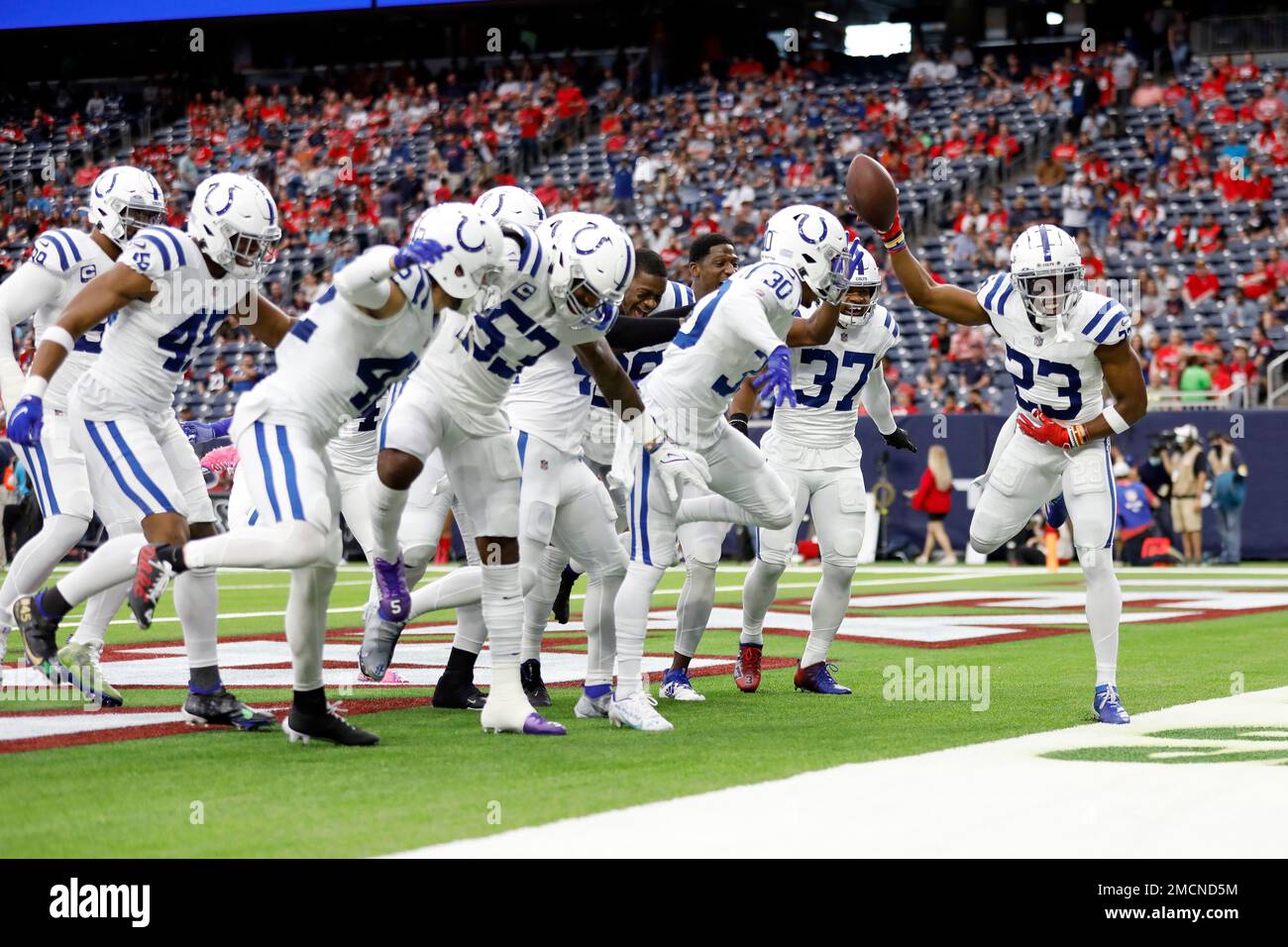 Indianapolis Colts cornerback Kenny Moore II (23) celebrates after a ...