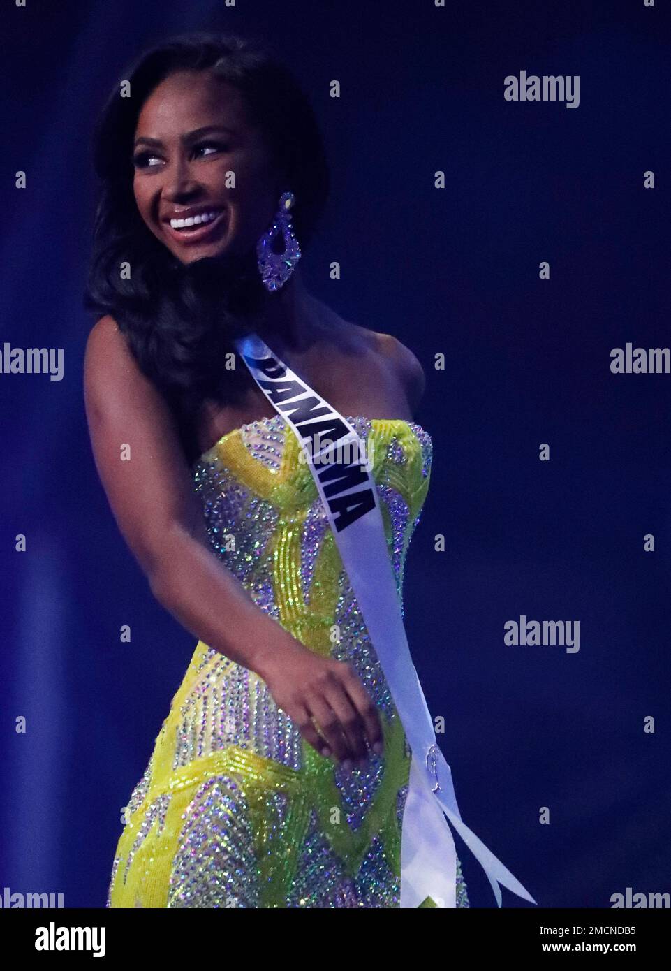 Panama's Brenda Smith smiles as she takes part in the National Costume ...
