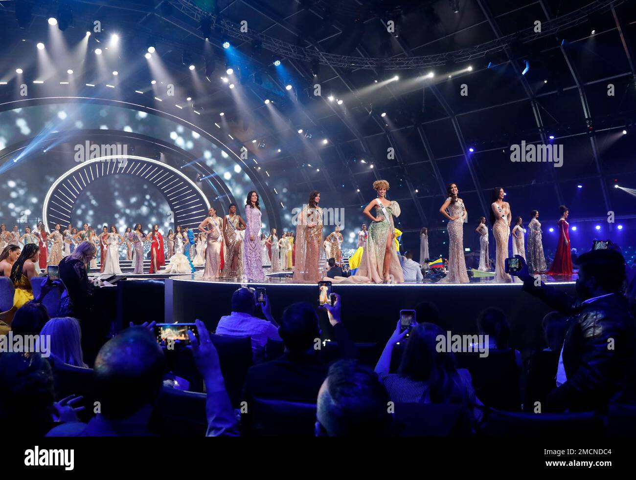 Contestants take part in the National Costume portion of the Miss ...
