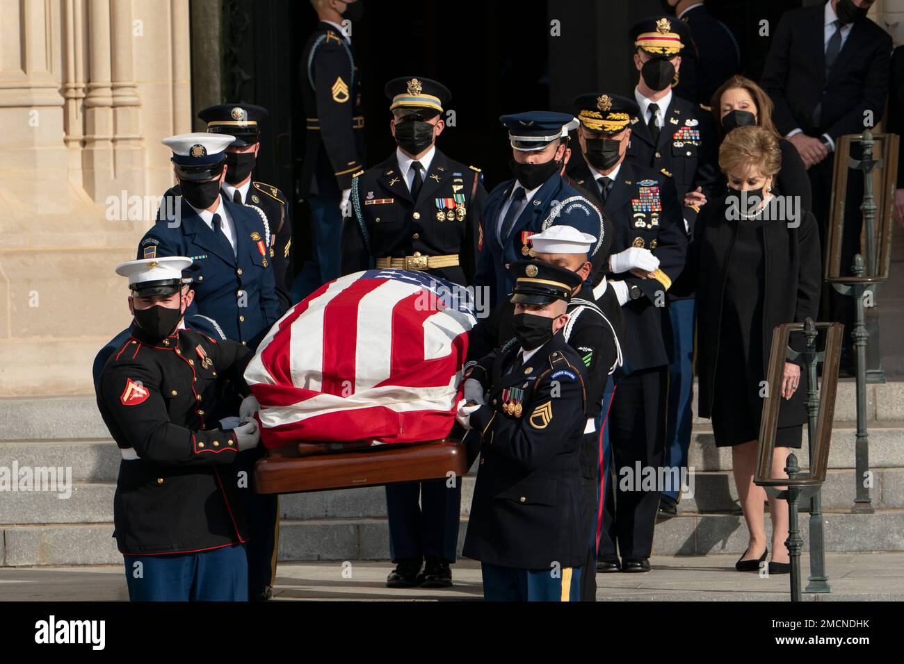 Former Sen. Elizabeth Dole, right, escorted by Chairman of the Joint ...
