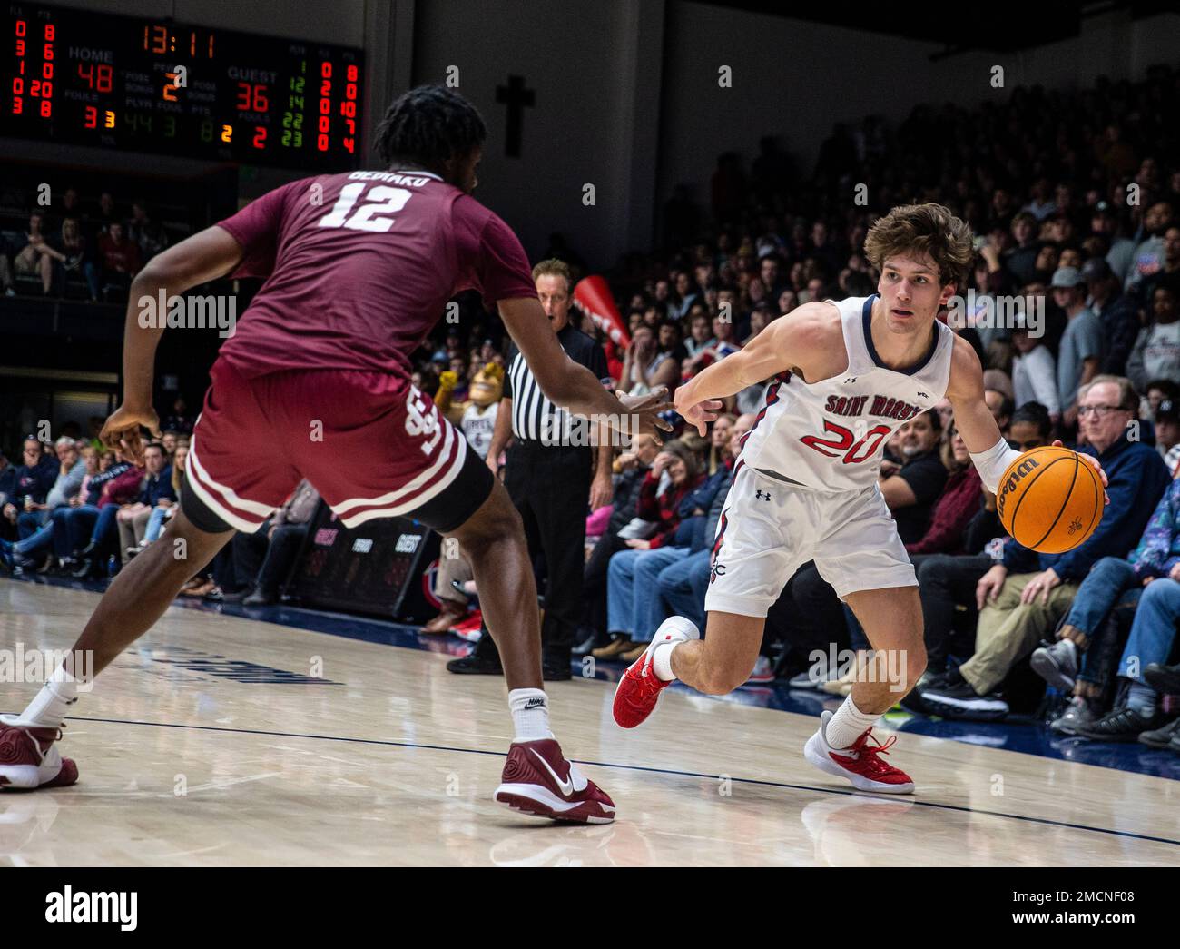 January 21, 2023 Moraga, CA U.S.A. St. Mary's Gaels guard Aidan Mahaney ...