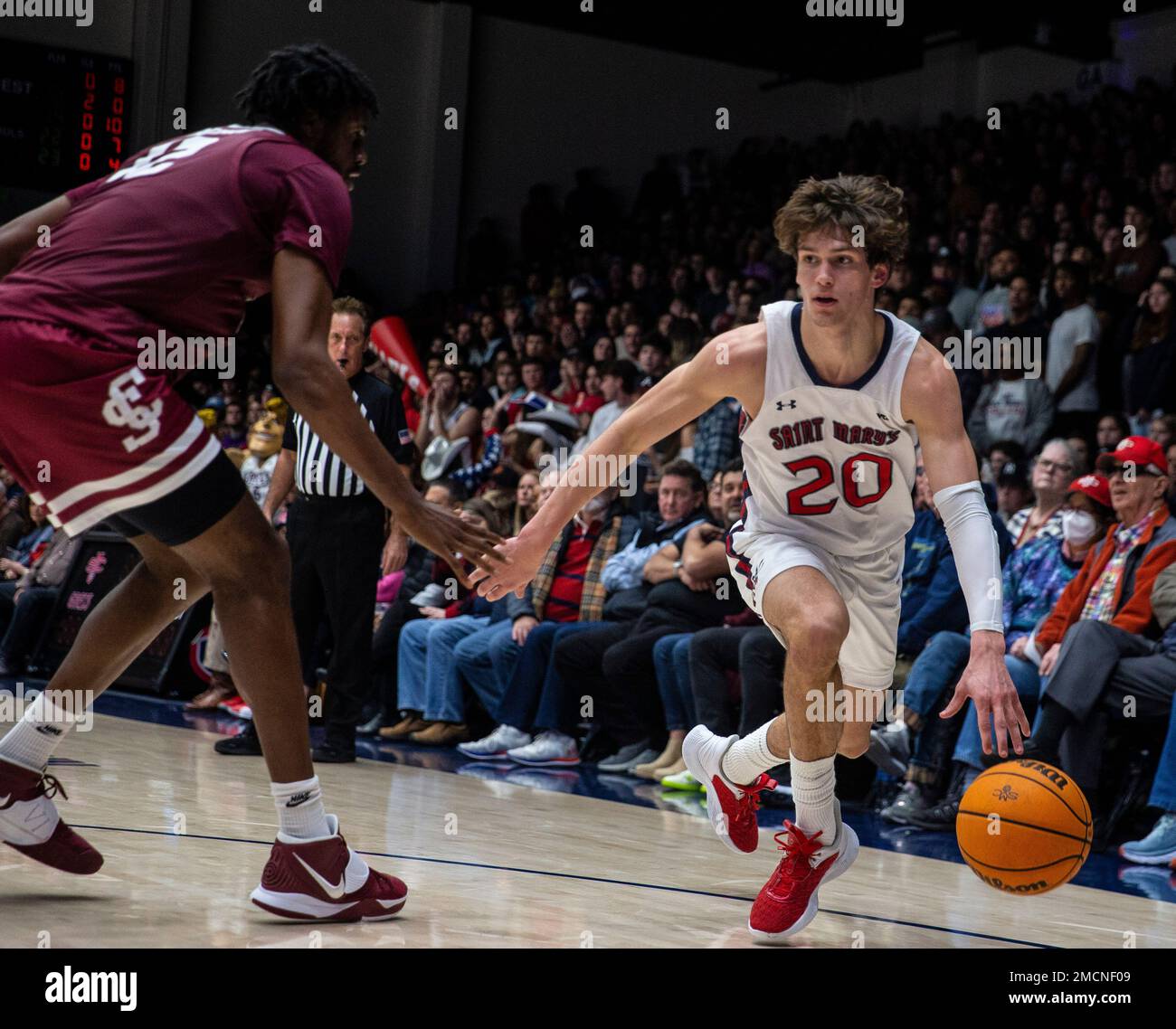 January 21, 2023 Moraga, CA U.S.A. St. Mary's Gaels guard Aidan Mahaney ...