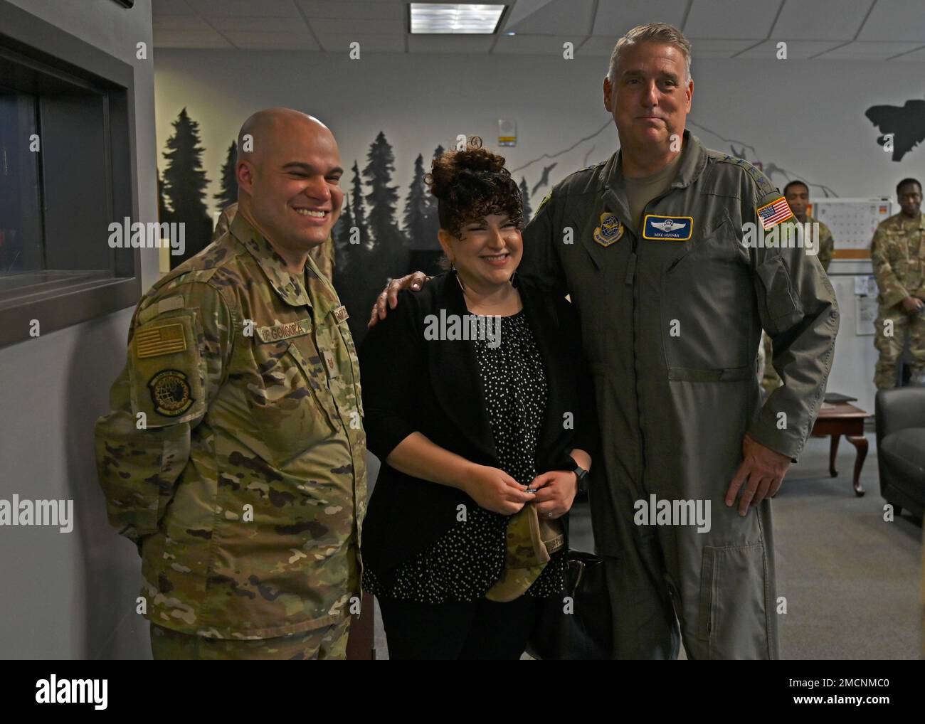 U.S. Air Force Gen. Mike Minihan, right, Air Mobility Command commander ...