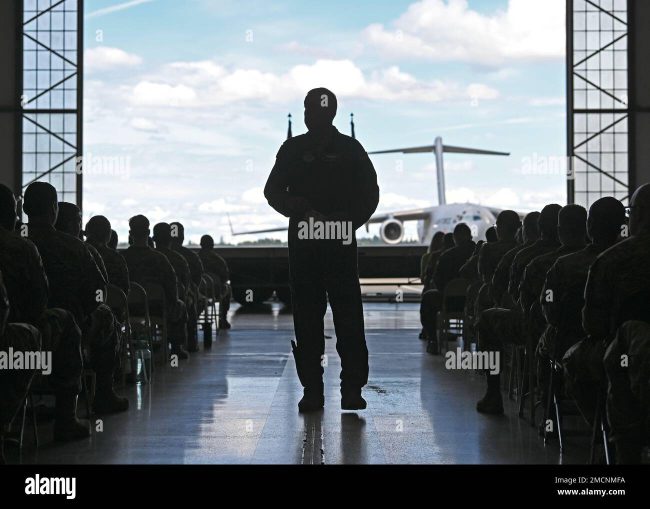 U.S. Air Force Gen. Mike Minihan, Air Mobility Command commander, gives ...